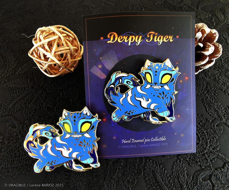 Derpy Tiger Hard Enamel Pin - Etsy