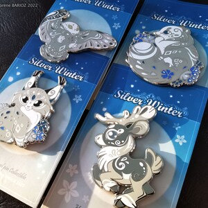 Arctic Fox Winter Silver Serie Hard Enamel Pin - Etsy