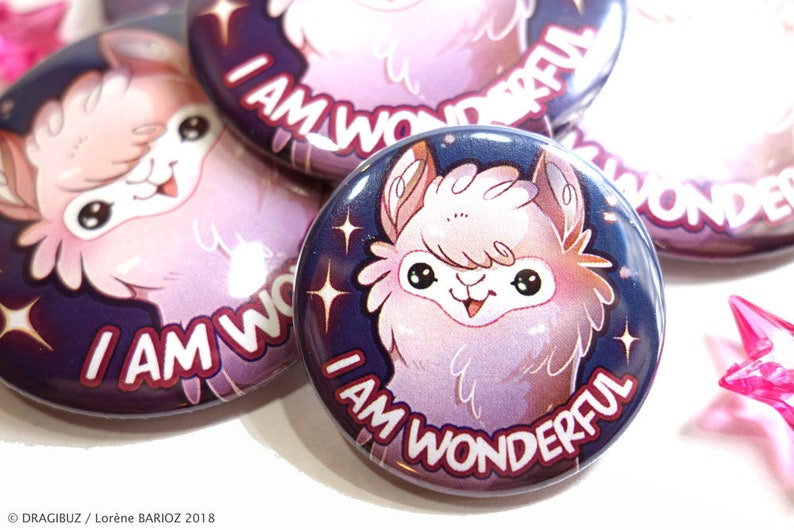 Alpaga i Am Wonderful Buttons & Magnets - Etsy
