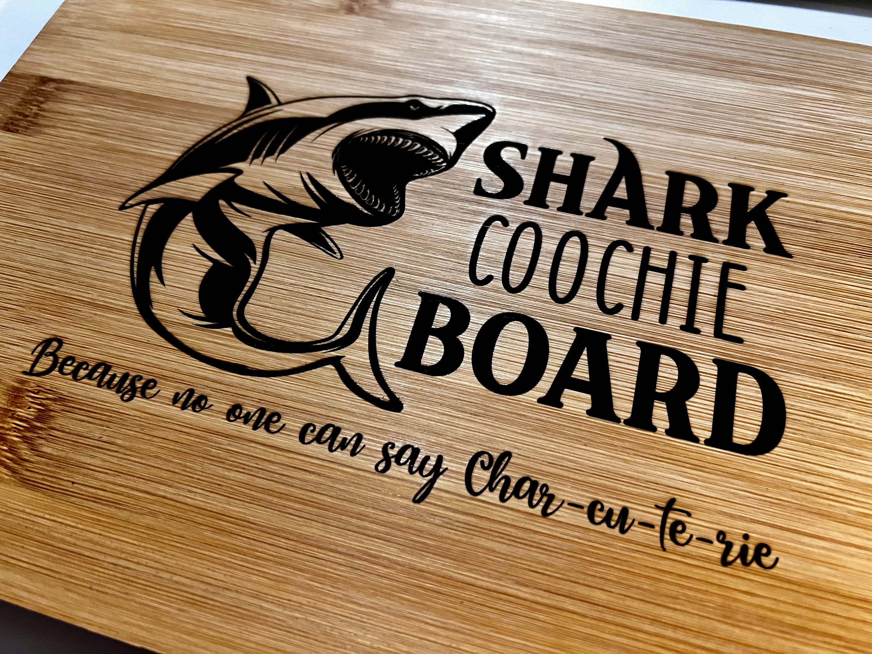 Shark-coochie-board Engraved Cutting Board - Etsy