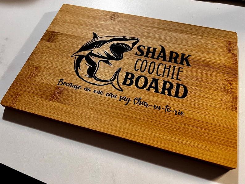 Shark-coochie-board Engraved Cutting Board - Etsy