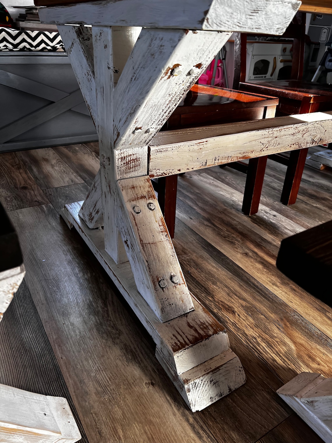 Rustic Farmhouse Table and Benches - Etsy