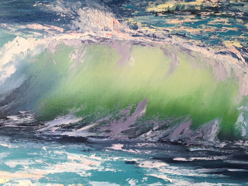Tableau vague océan art original de mer bleu vert mousse la | Etsy Tableau vague océan art original de mer bleu vert mousse la | Etsy