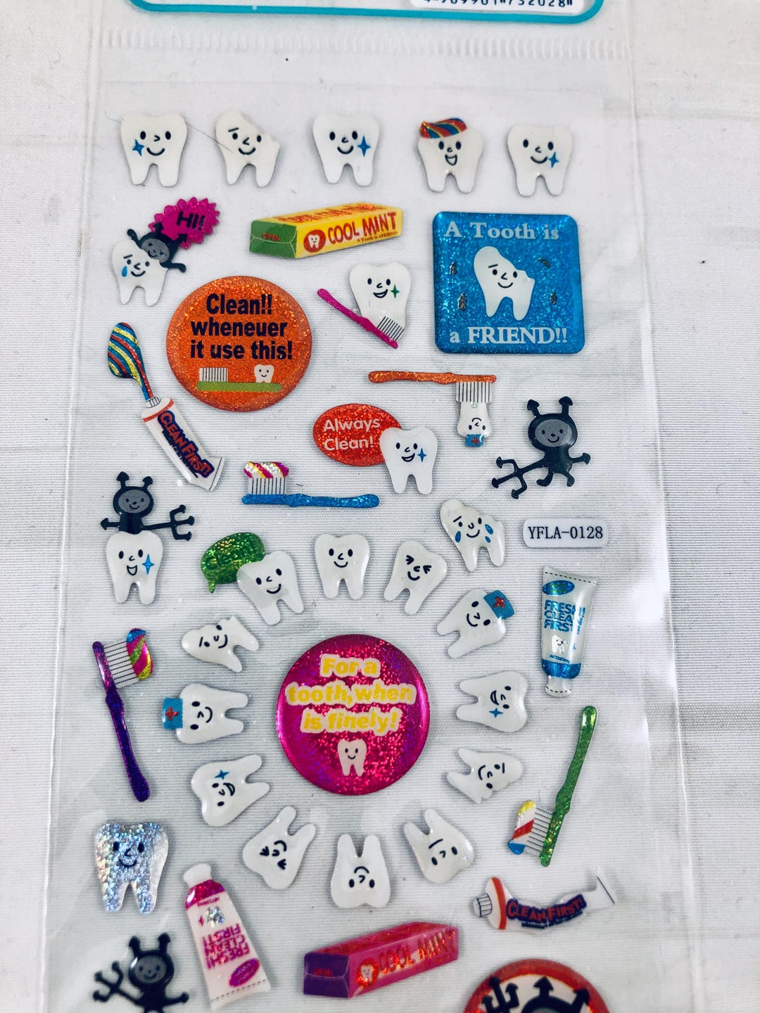 Dental Theme Tooth Cavity Brushing Epoxy Style Sticker Sheet NEW Yuan ...