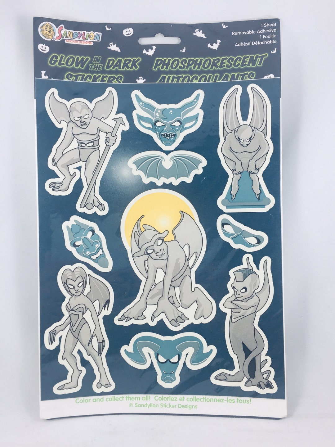 Gargoyles Glow in the Dark Large Sticker Sheet Sandylion NEW Free ...