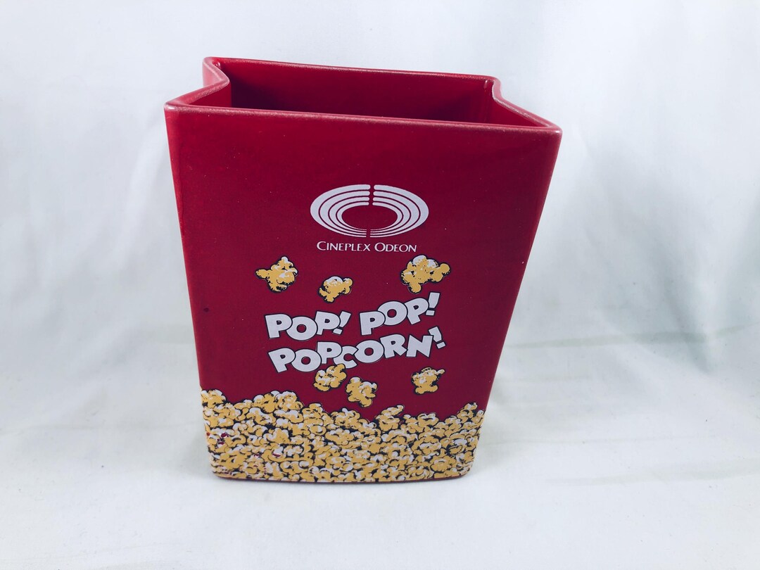 Rare Cineplex Theatre Popcorn Bag Bucket Ceramic Desk Holder. NEW - Etsy