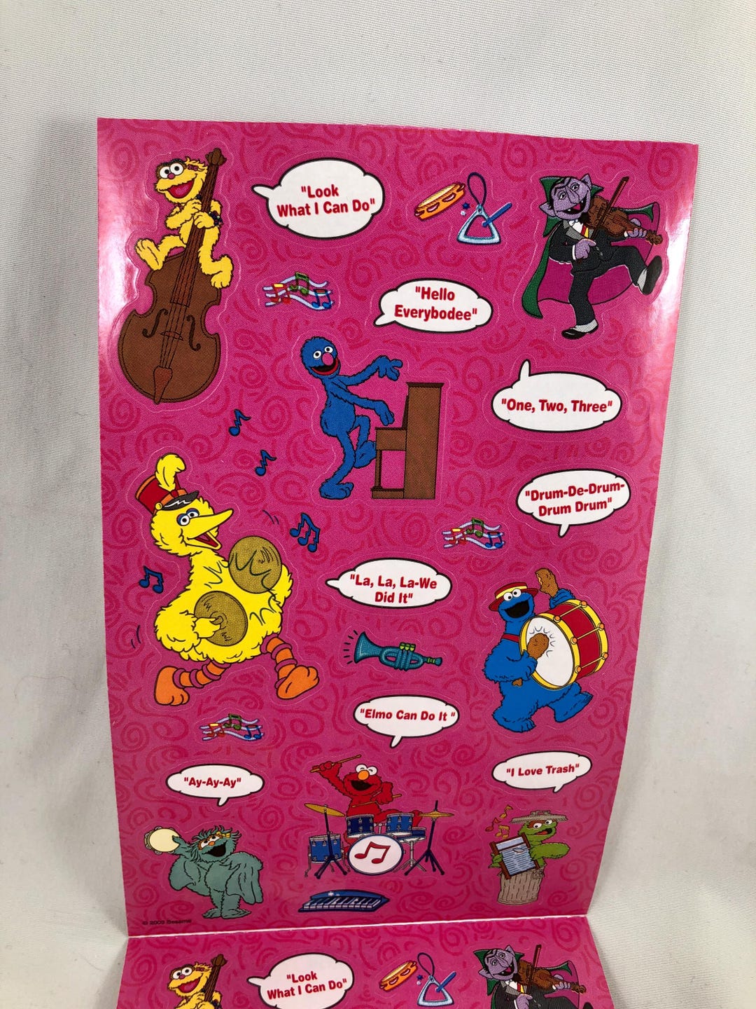 Sesame Street Music Theme Uncut Sticker Sheet Sandylion Elmo Cookie ...
