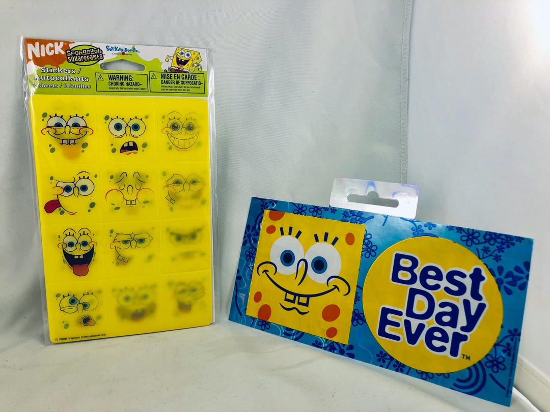 Spongebob Squarepants Lenticular Motion Stickers & Best Day Ever 2005 ...