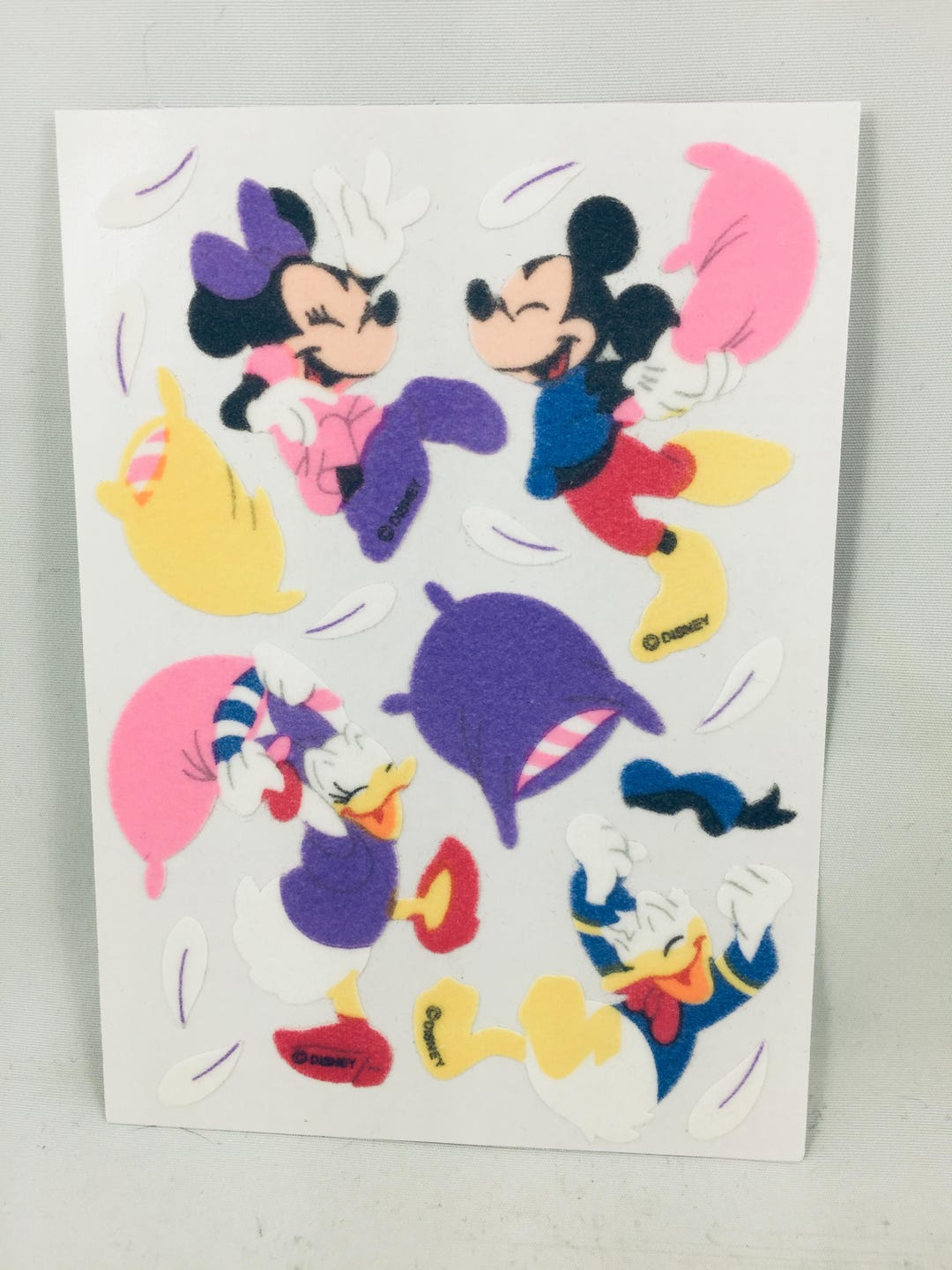 Disney Mickey Mouse Donald Duck Pillow Fight Sticker Sheet. Fuzzy ...