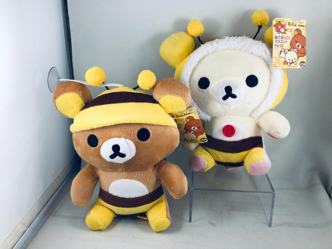 San-x Rilakkuma & Korilakkuma Bear Plush in Bumble Bee Outfit Disguise ...