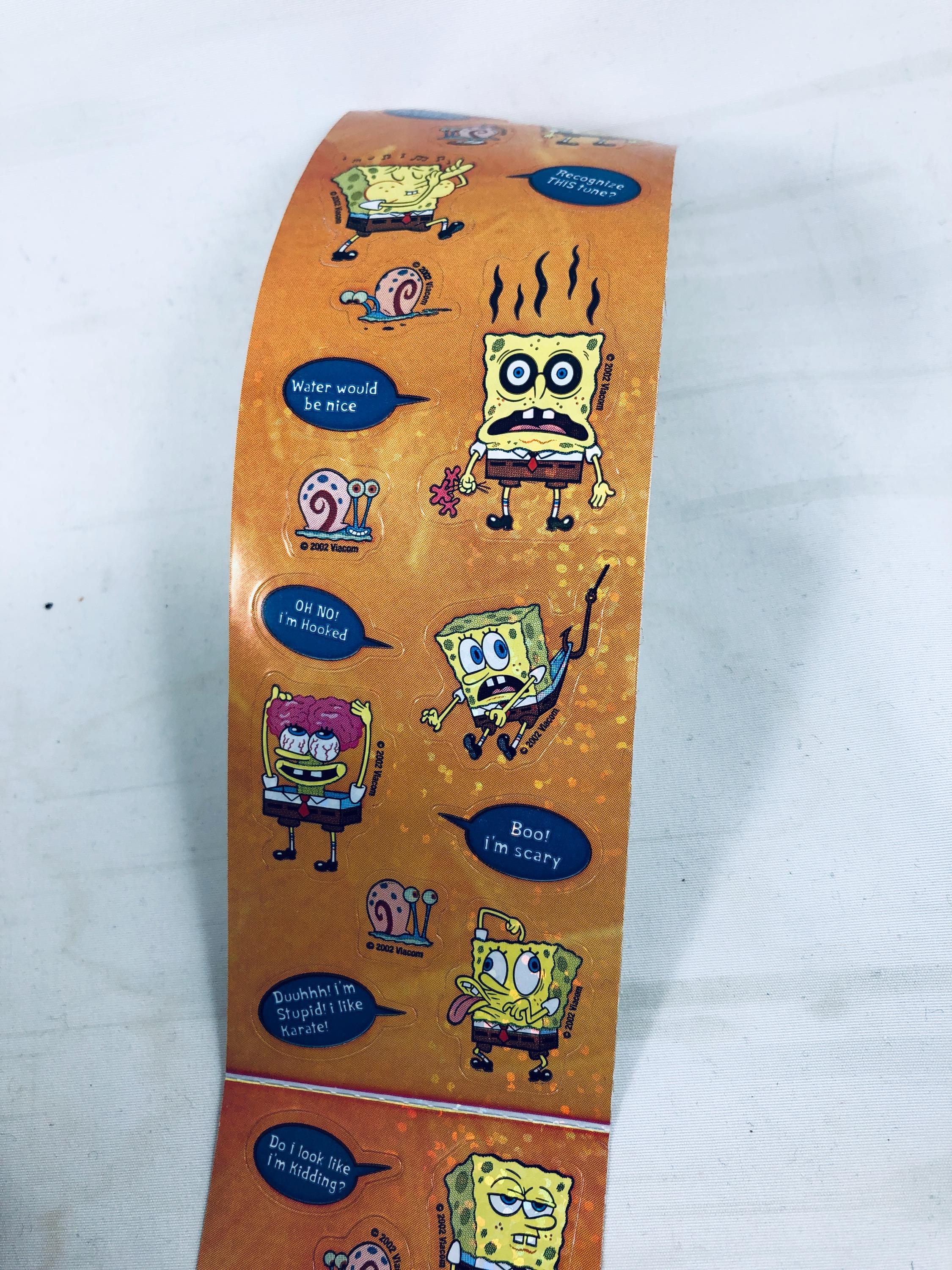 Spongebob Squarepants Uncut Strip of Stickers Sandylion 2002 NEW - Etsy