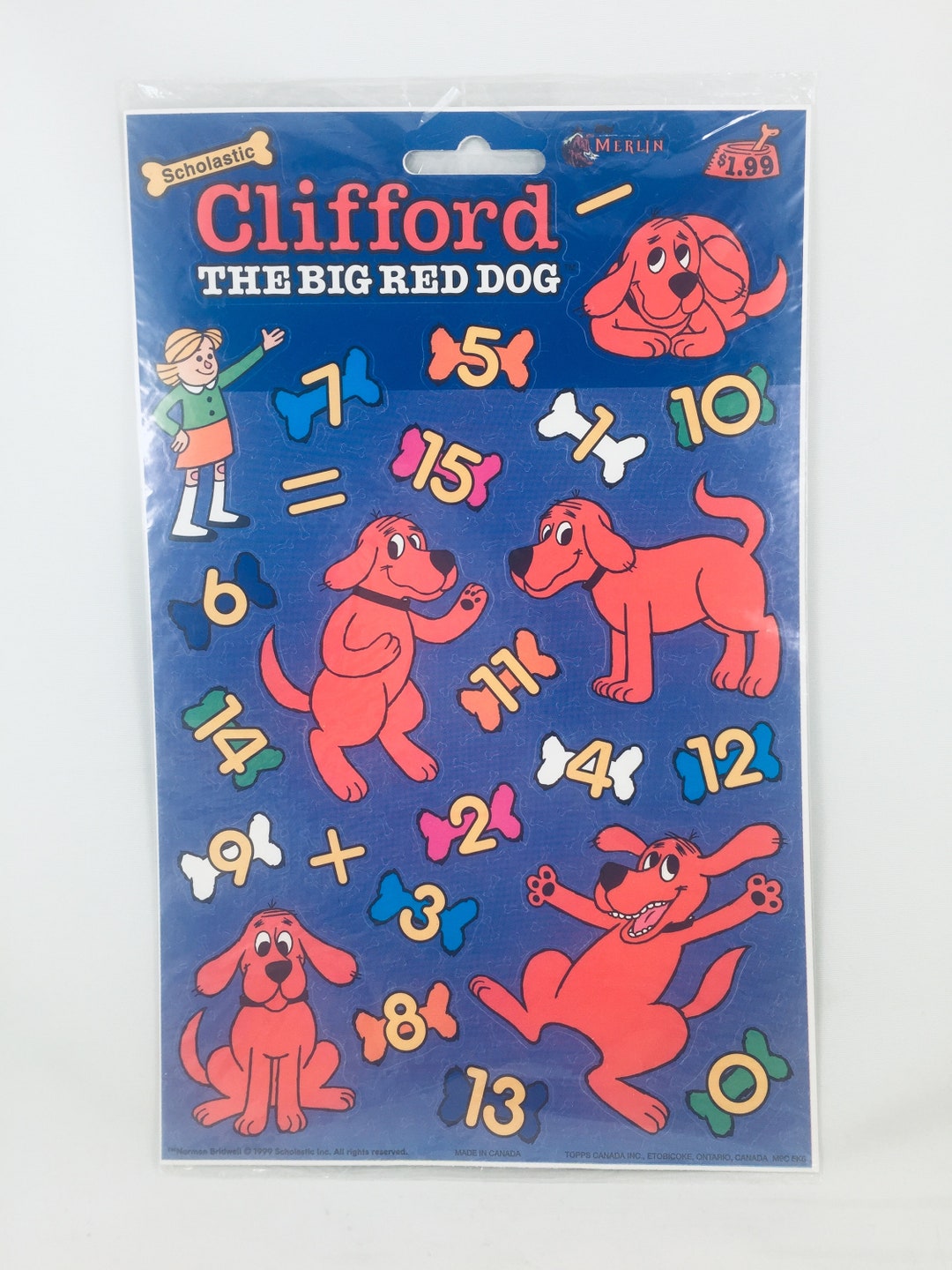 Clifford the Big Red Dog Sticker Sheet W/activity Board Topps ...
