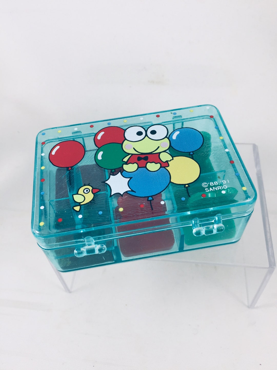 Vintage Sanrio Kero Kero Keroppi Rubber Ink Stamp Set W/case 1995 Japan ...