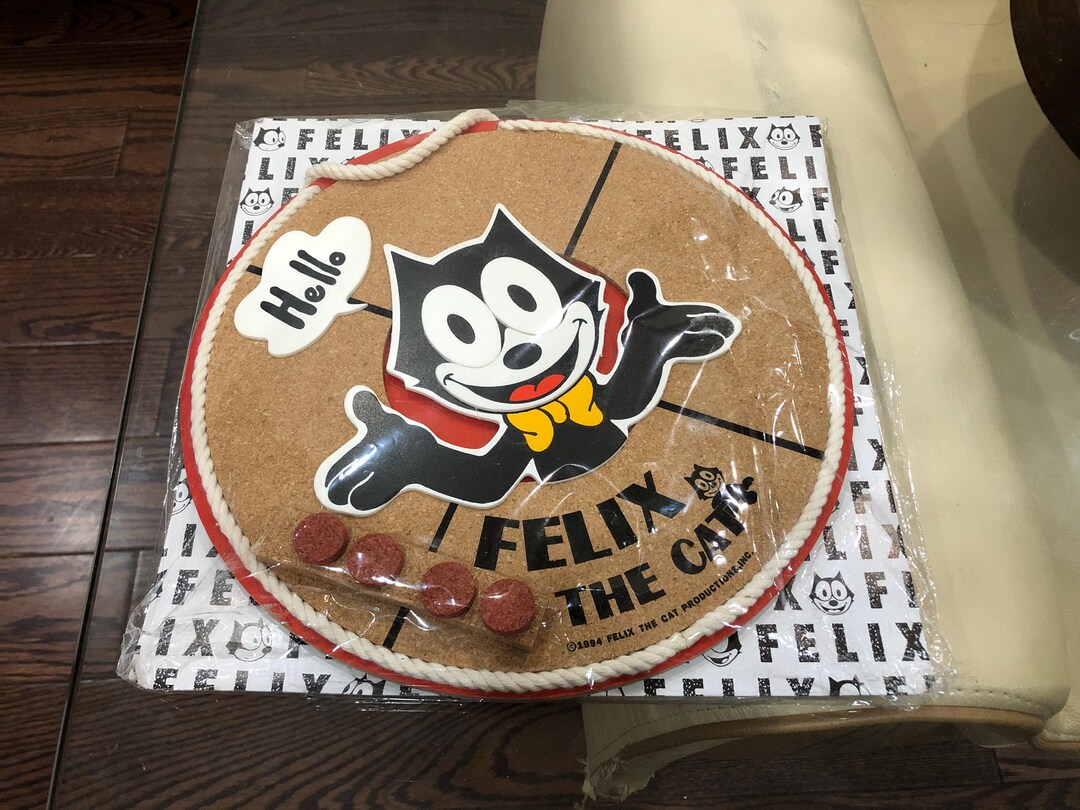 Vintage Felix the Cat Circular Cork Wall Hanging Board Decor NEW 1994 ...