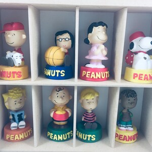 Peanuts Snoopy & Woodstock 8 Figurine Wall Decor Wooden Display Case ...