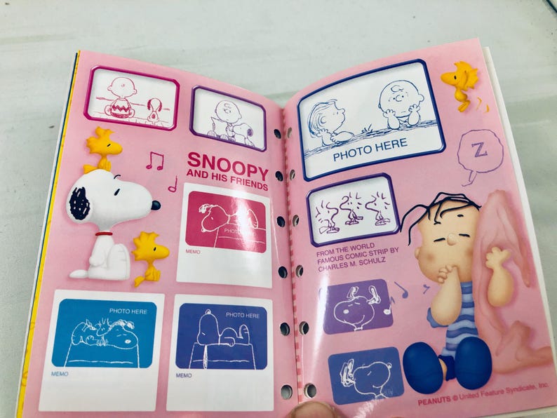 Snoopy and Peanuts Gang Small Sticker Seal Book. 6 Ring Binder. NEW ...