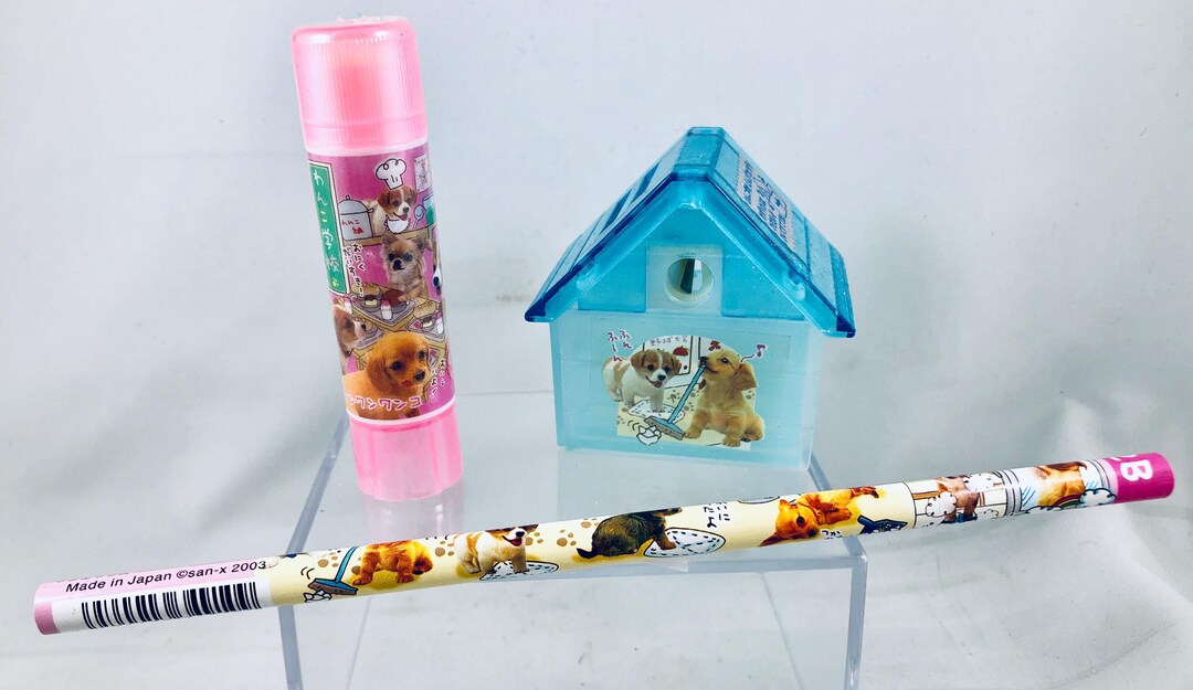 San-x Wan Wan Wanco Dog Pencil Sharpener, Glue Sticker and Wooden ...