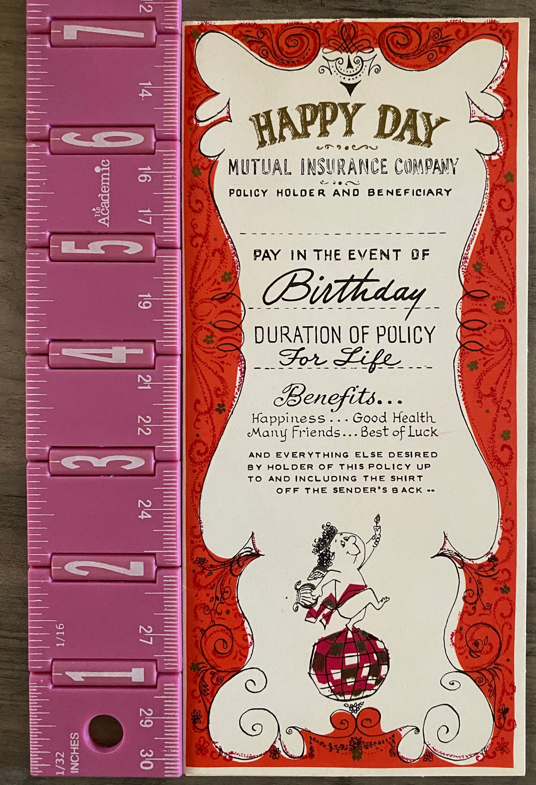 Unused Vintage “Insurance Policy” Birthday Card - Etsy Nederland