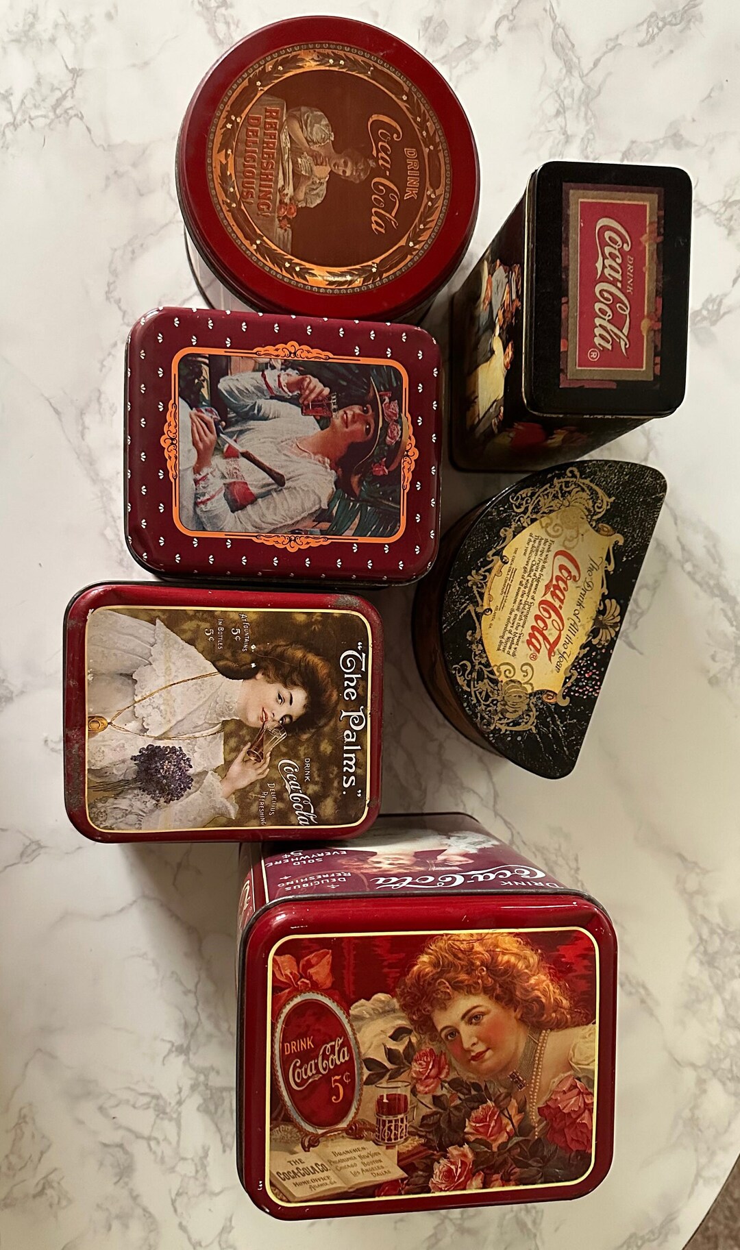 6 Vintage Reproduction Coca Cola Tins - Etsy