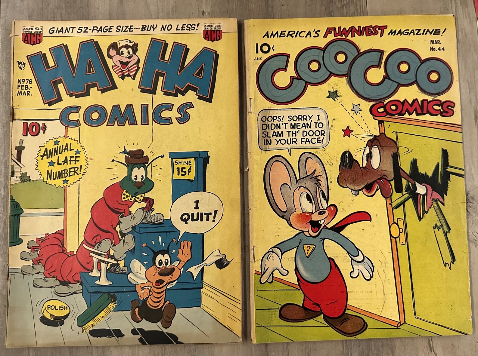Coo Coo Comics 44 March 1949 Pines Ha Ha Comics 76 FEB MAR 1951 Vintage ...