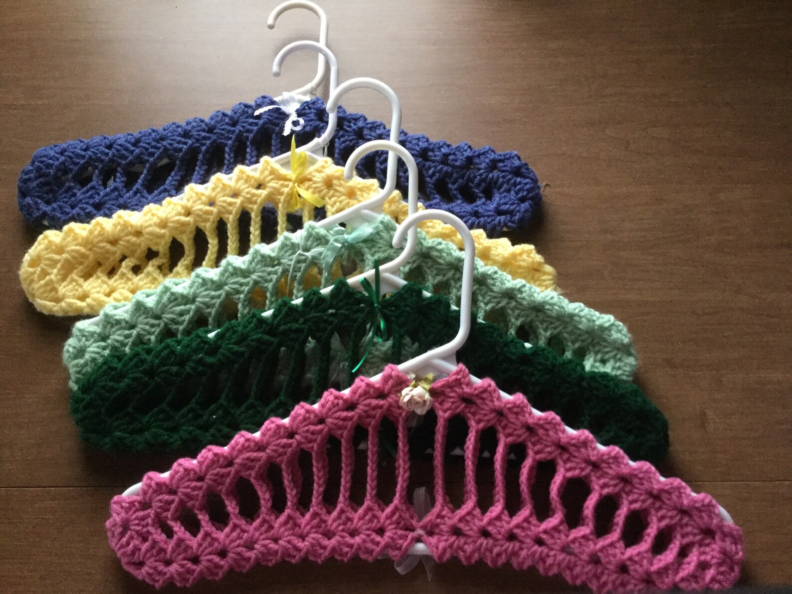 Crocheted Covered Hangers ~ Set of 4 - Etsy