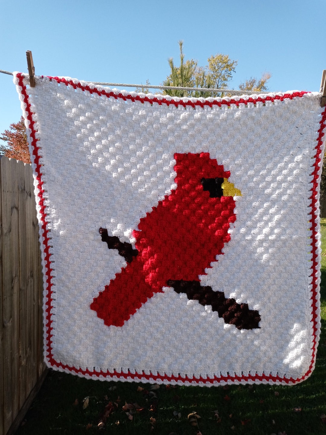 Cardinal Blanket - Etsy