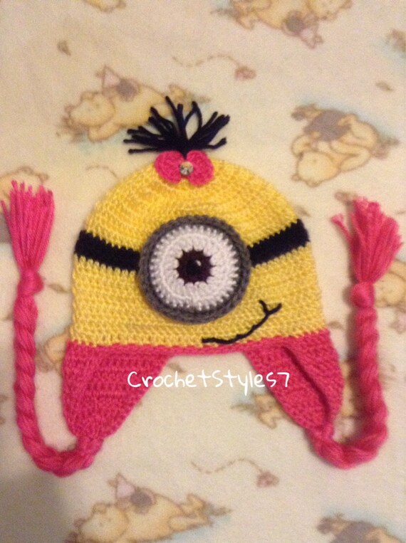 Pink Minion Crochet Hat