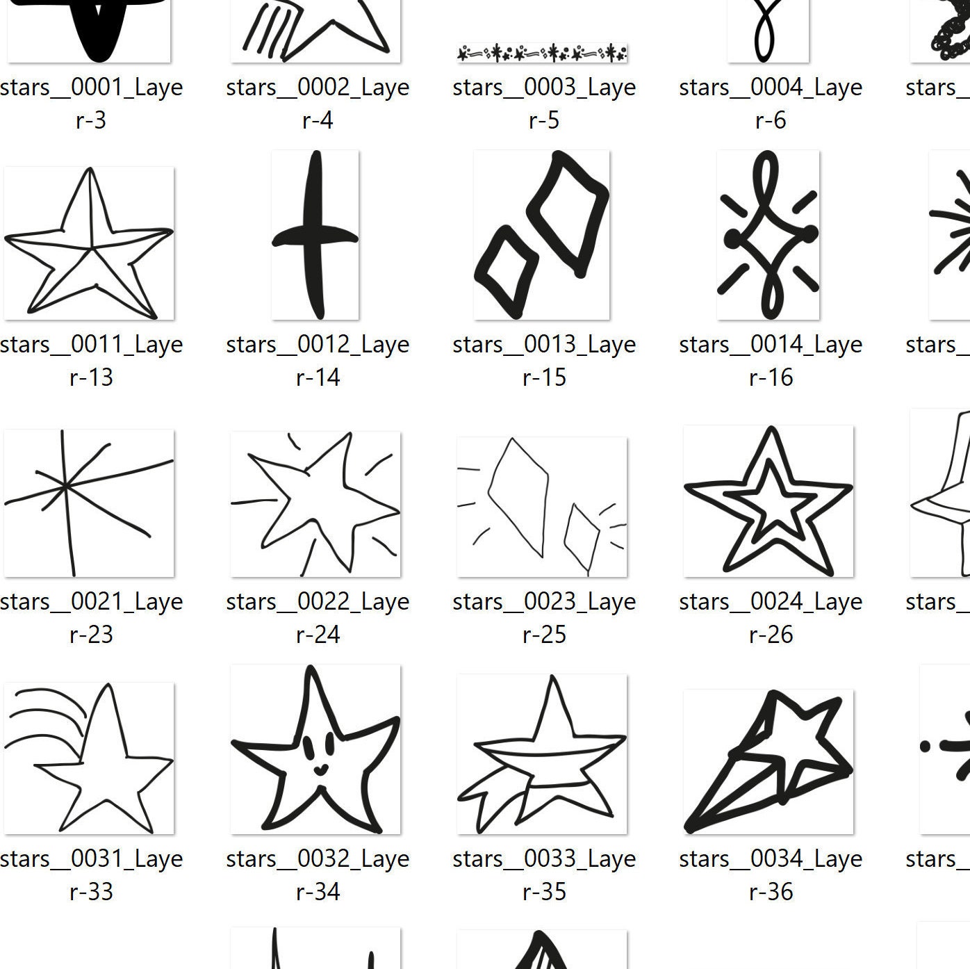 Handdrawn Star Vector, Stars Vector, Digital Doodle Stars, Stars ...