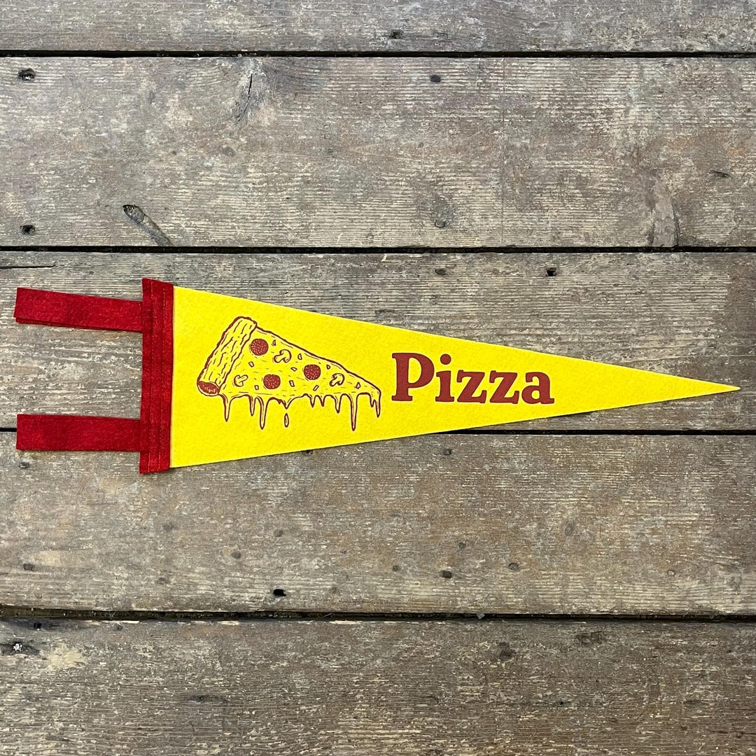 Mini Pizza Pennant: Hand-pulled Screen Print, Made in USA - Etsy