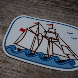 Ship in a Bottle Vinyl Sticker - Etsy