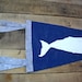 White Whale Felt Pennant on Blue Felt - Etsy