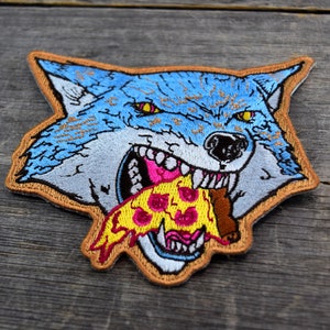 Pizza Wolf Embroidered Patch - Etsy