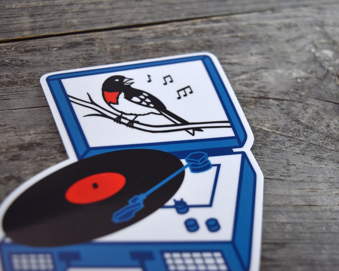 Songbird Record Player Vinyl Sticker - Etsy