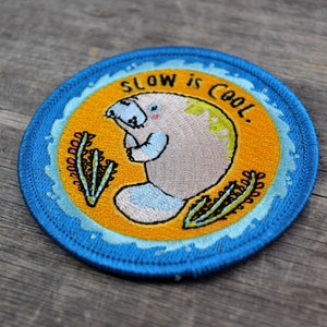 Slow is Cool Embroidered Patch - Etsy