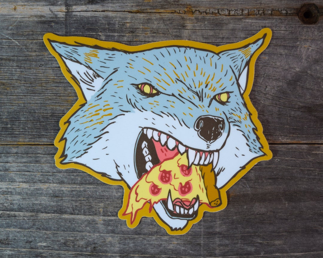 Pizza Wolf Vinyl Sticker - Etsy