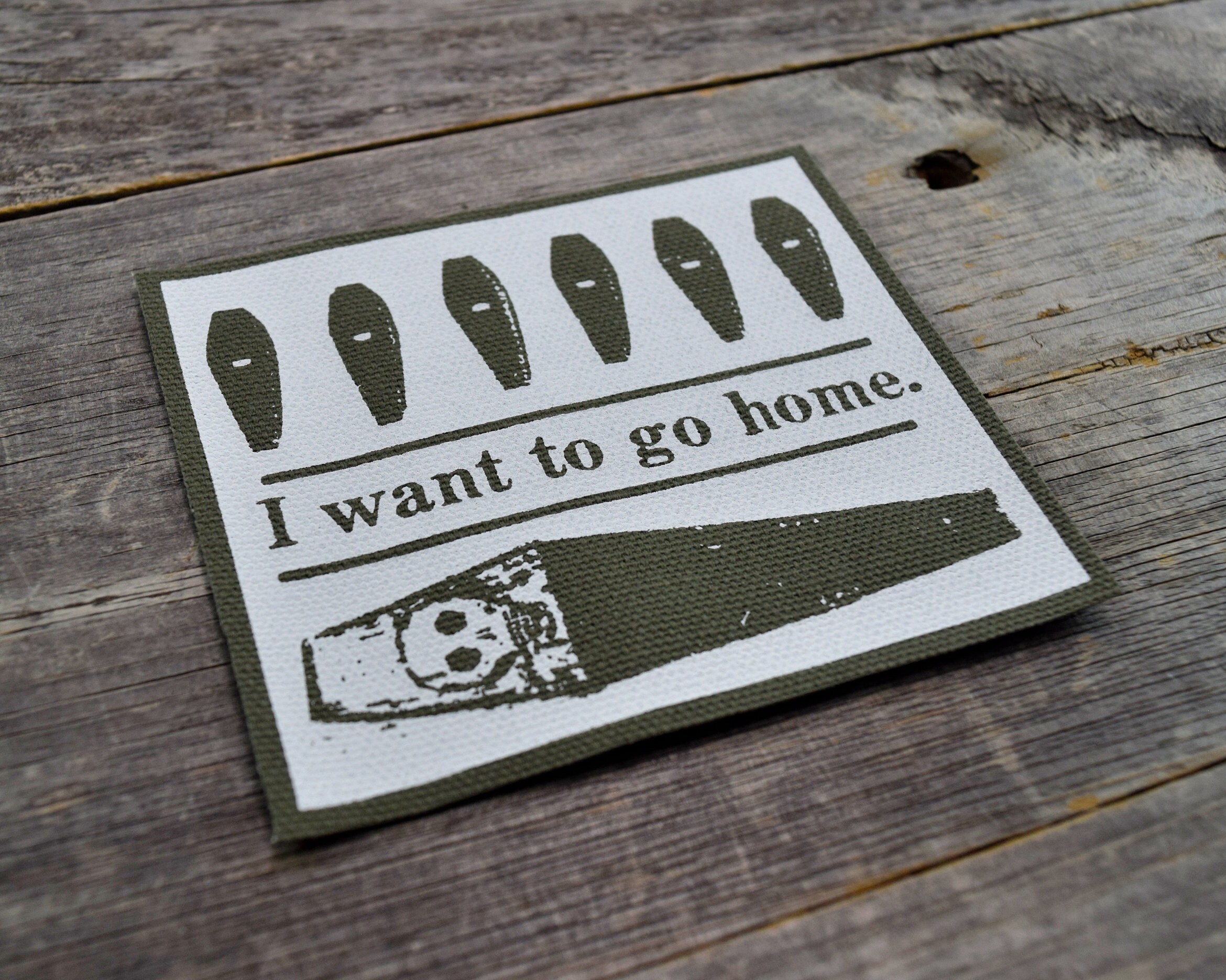 I Want to Go Home Canvas Patch GREEN - Etsy
