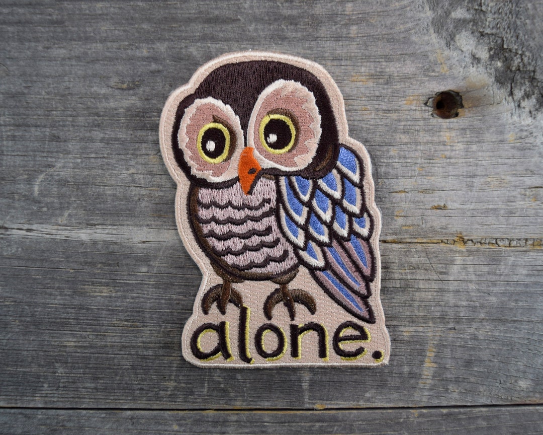 SALE Alone Owl Embroidered Patch - Etsy