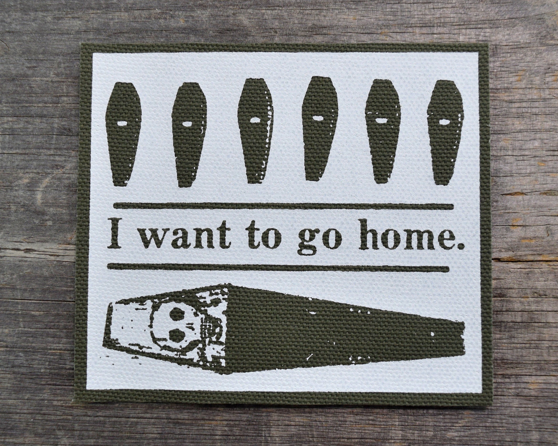 I Want to Go Home Canvas Patch GREEN - Etsy