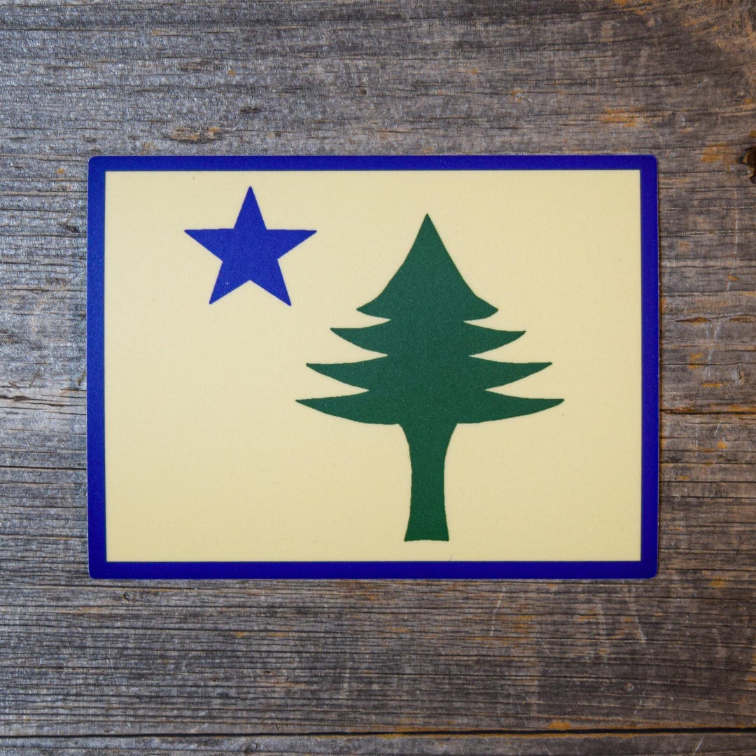 Maine 1901 Flag Vinyl Sticker - Etsy