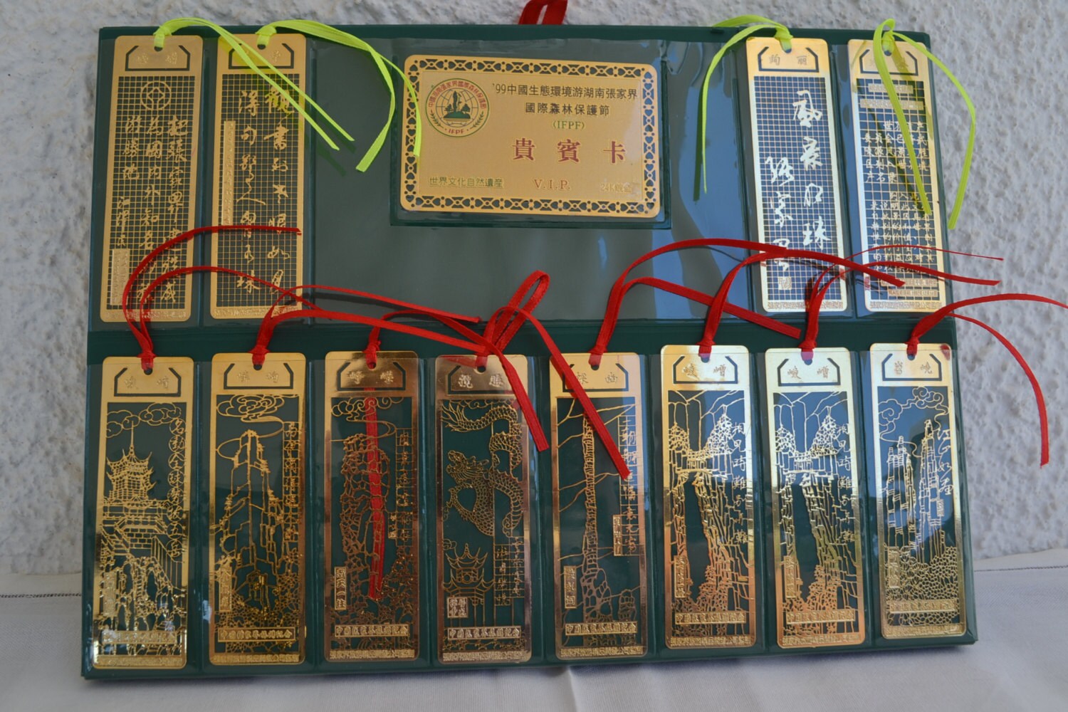 Chinese Set of 12 Collectible Bookmarks 24K Gold Plated/ Bookmarks ...