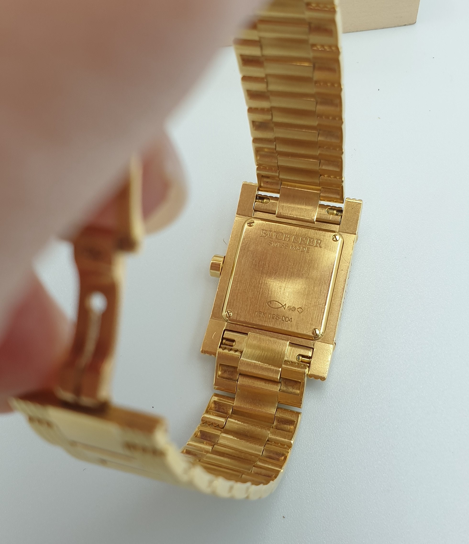 Vintage 18K Gold Bucherer Quartz Watch/ Gold Watch/ Bucherer Watch ...
