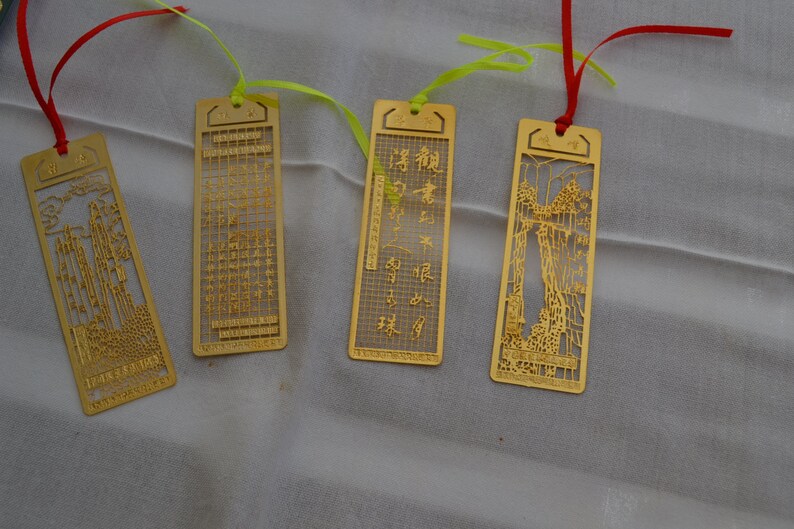 Chinese Set of 12 Collectible Bookmarks 24K Gold Plated/ Bookmarks ...