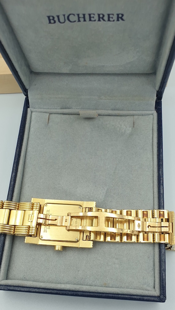 Vintage 18K gold Bucherer quartz watch/ gold watch/ B… - Gem
