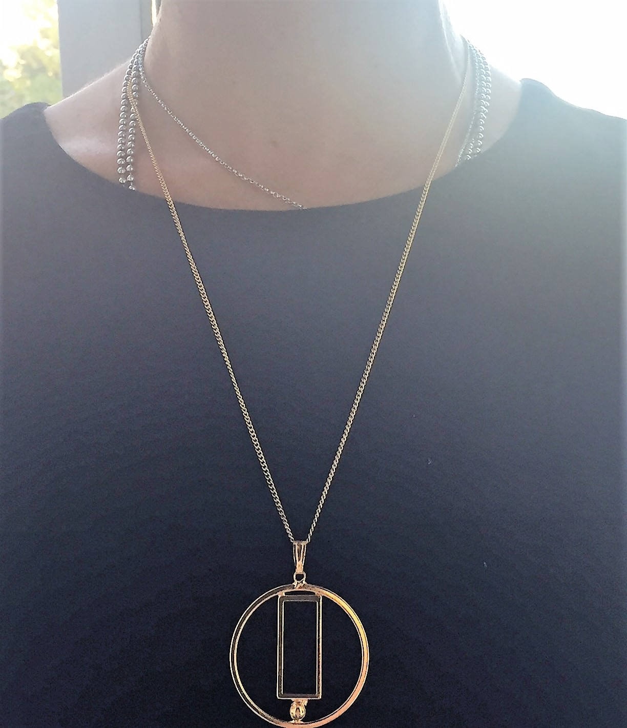 Early 70's Necklace Geometric Gold or Titanium Plated | Etsy