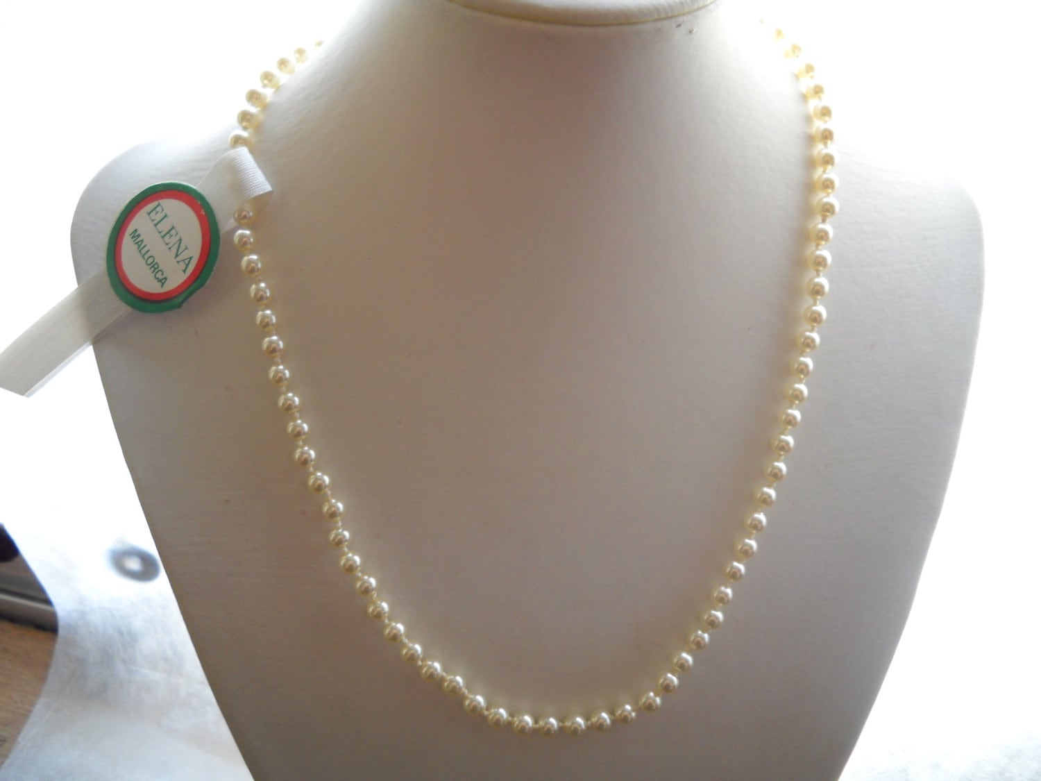 1980s Majorca Pearl Necklace, Pearl Color White, Variable Length and ...