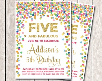 5th birthday invite | Etsy