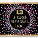 13 is Sweet Please Grab a Treat Sign Favor Sign Printable Hot Pink ...