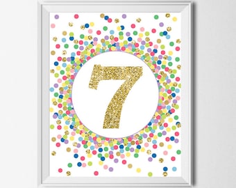 Number 7 Print | Etsy