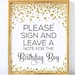 Please Sign and Leave a Note for the Birthday Boy Sign Printable Black ...