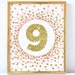 Number 9 Sign Printable 9th Birthday Decorations Pink and Gold 9th ...